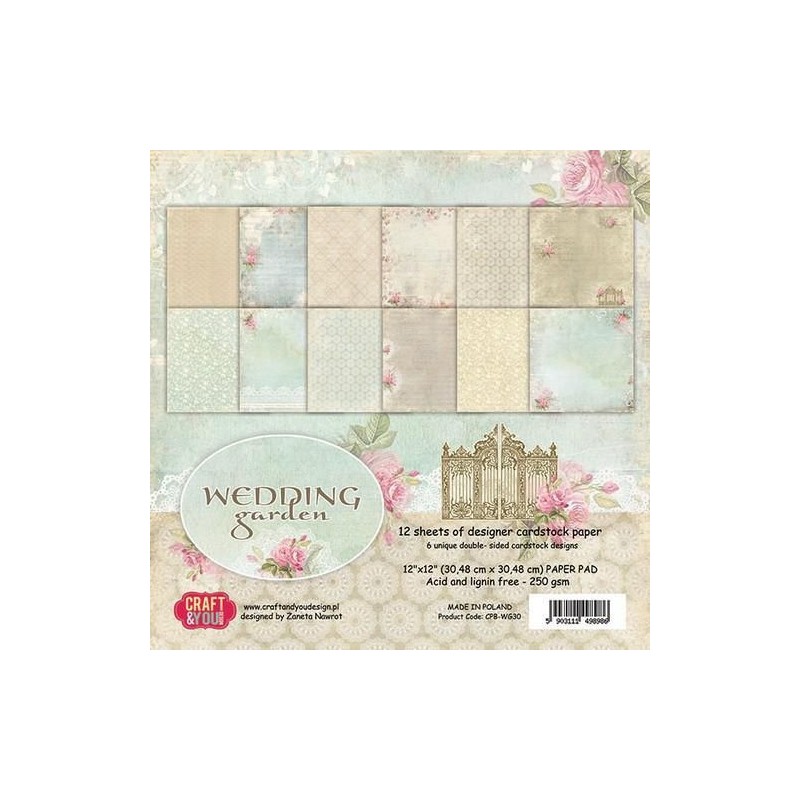 Craft&You Wedding Garden Big Paper Set 12x12 12 vel
