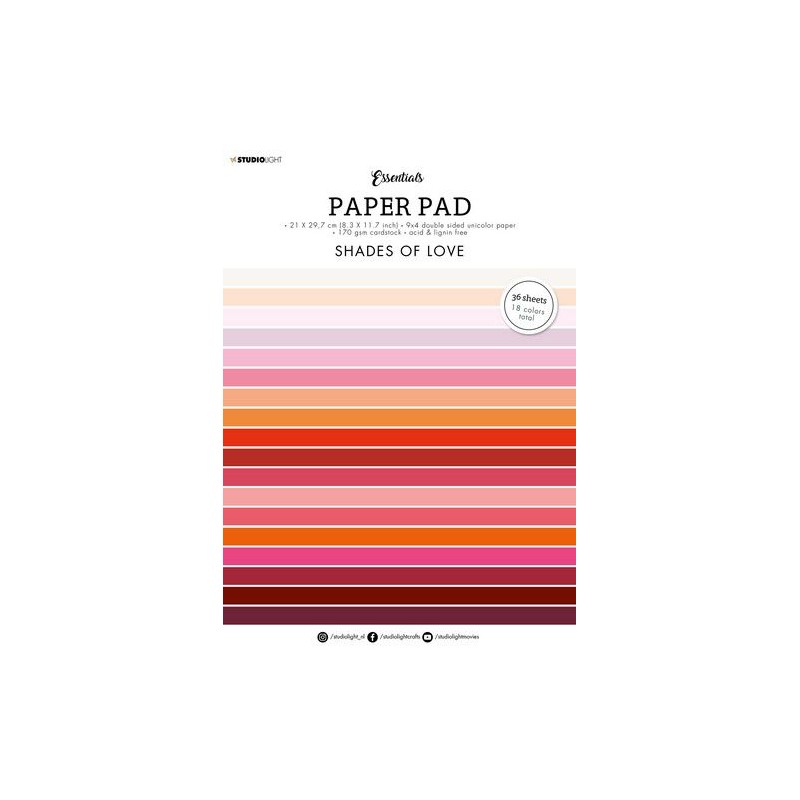 Studio Light Paper Pad Essentials nr.70 A4 Shades of Love