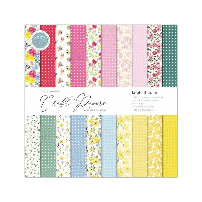 Craft Consortium The Essential Craft 12x12 Papers - Bright Blooms