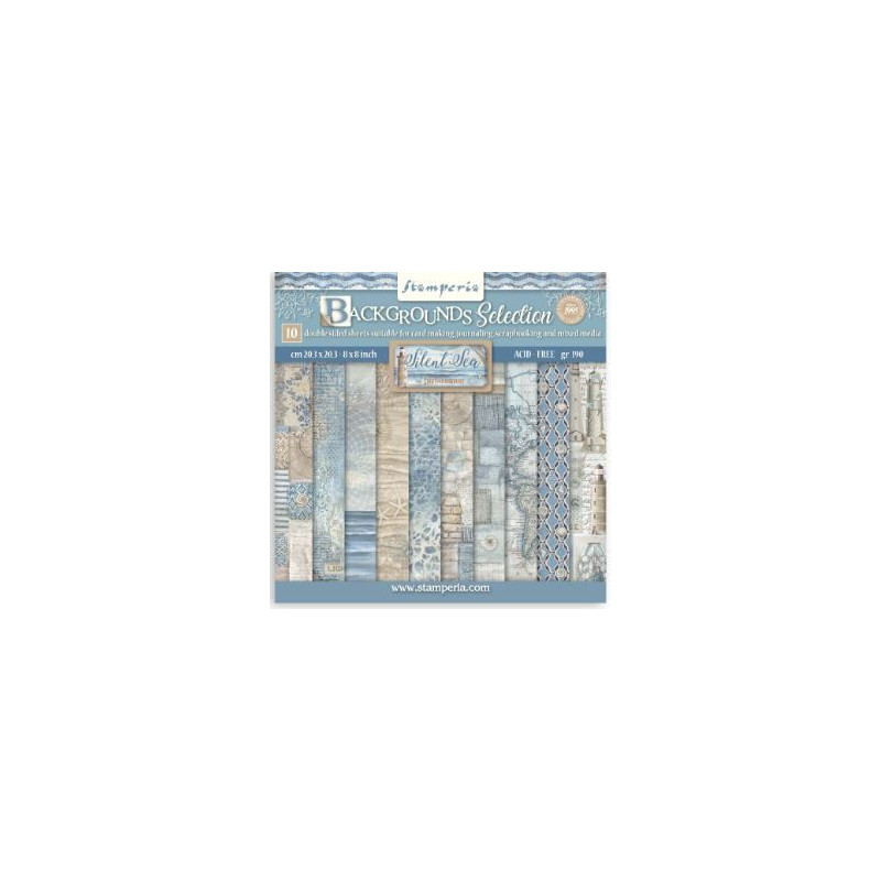 Stamperia 8X8 Silent Sea Paper pack SBBS126