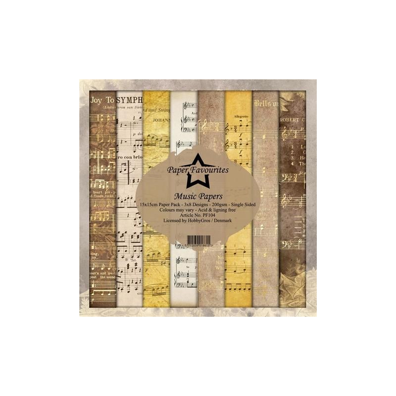 Paper Favourites Pack 15x15 cm "Music Papers"