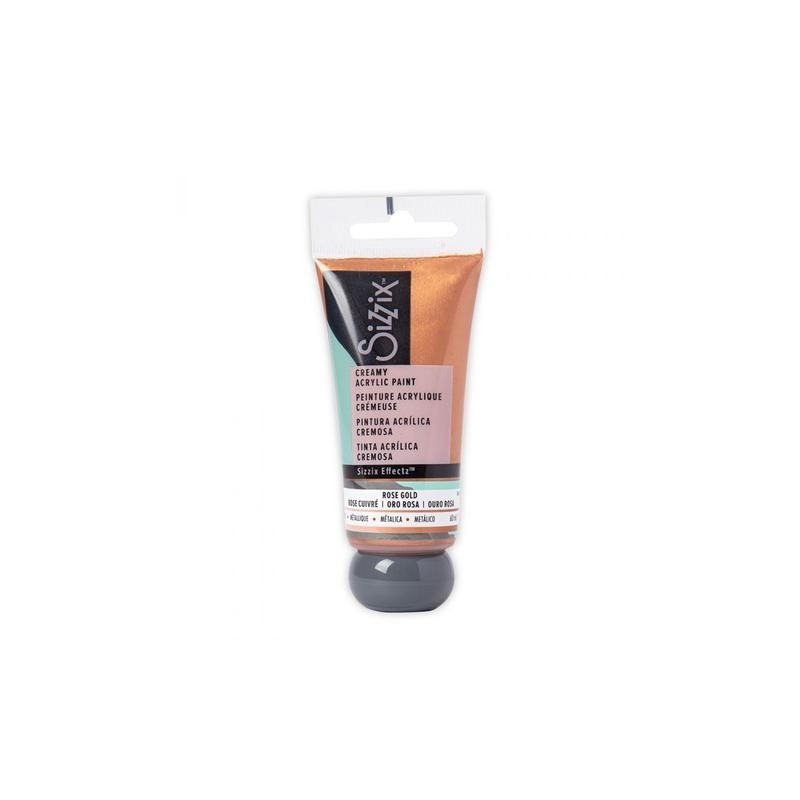 Sizzix Effectz "Creamy Acrylic Paint Metallic - Rose Gold 60ml"